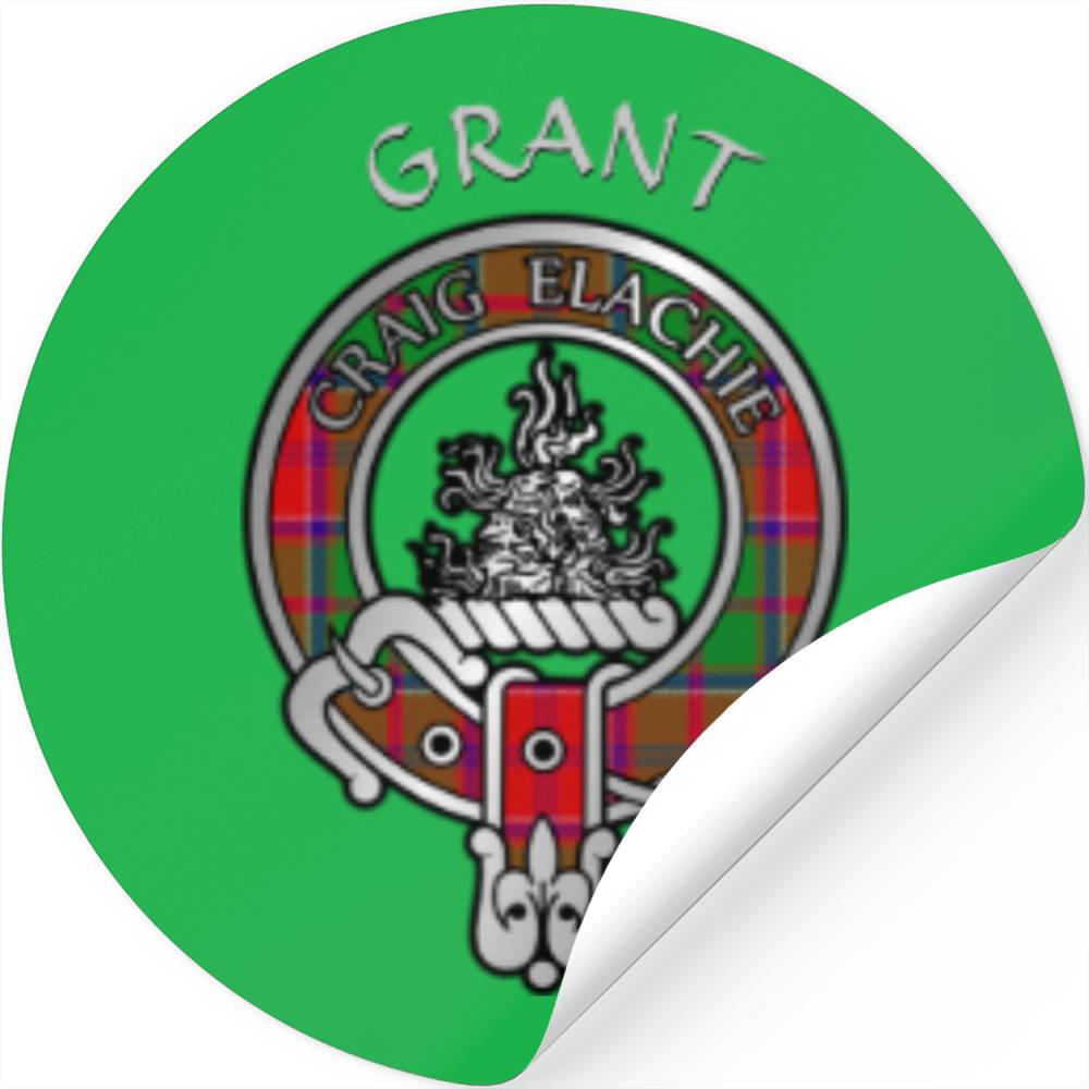 Clan Grant Crest & Tartan Stickers Designed & Sold By Murali Krishna