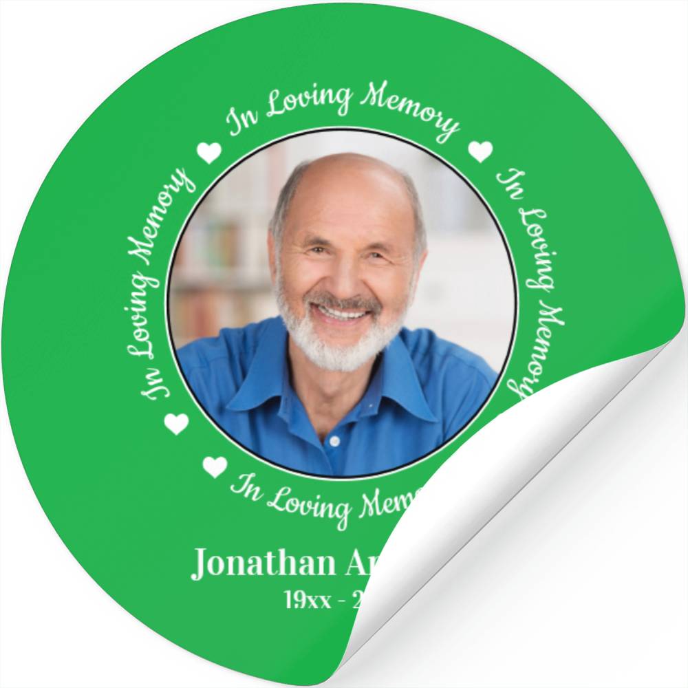 Personalized Photo Loving Memory Funeral Memorial Stickers Designed ...