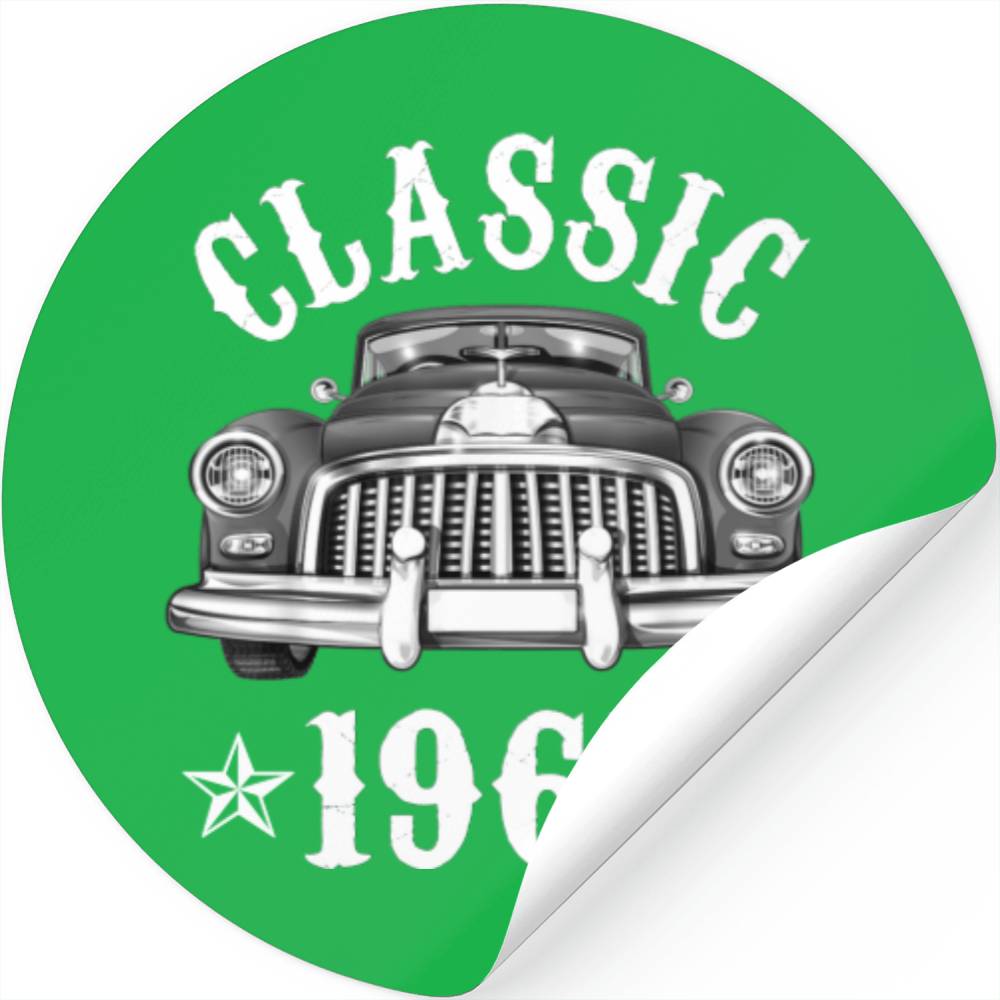60 Year Old Vintage 1962 Classic Car 60th Birthday Stickers Designed ...