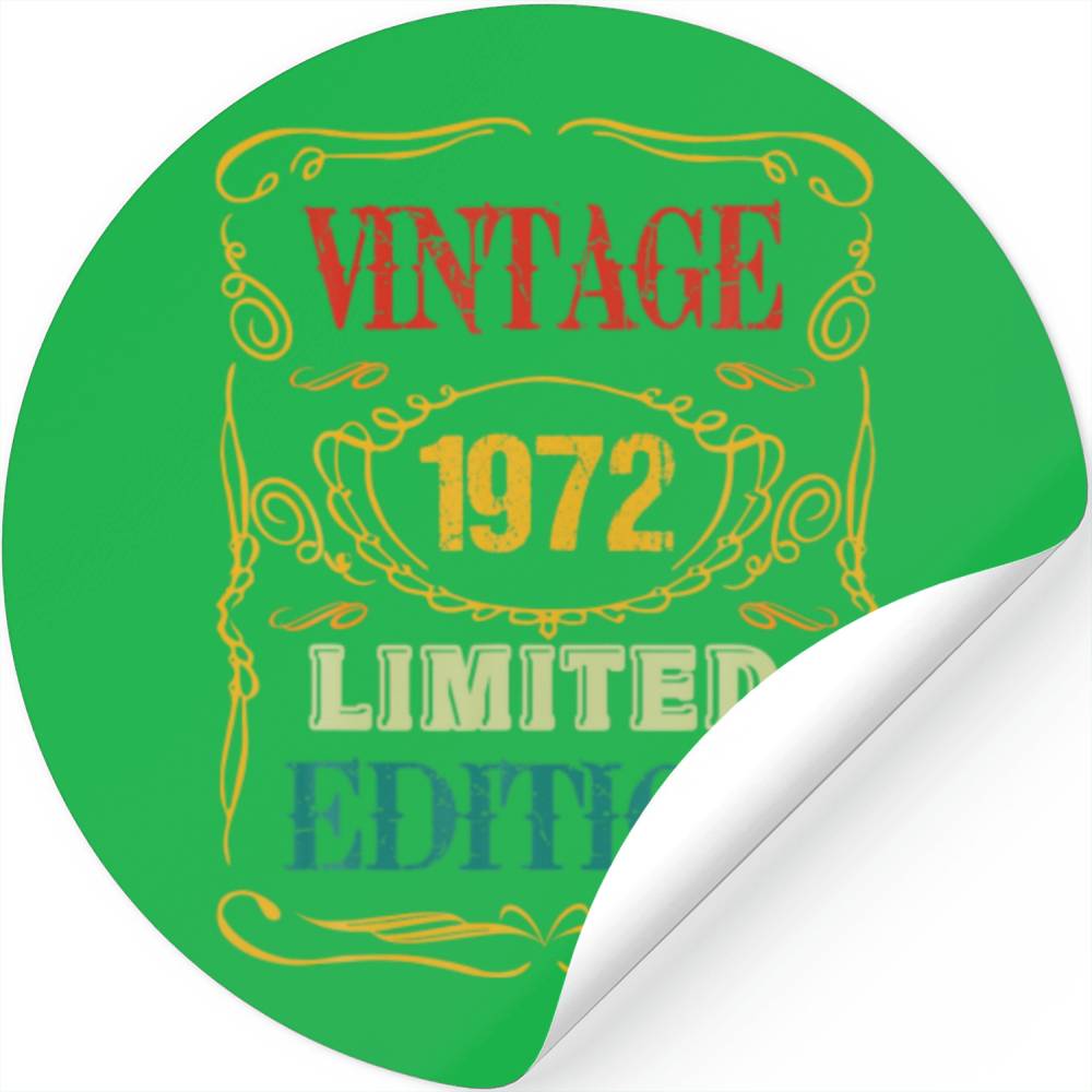 50 Year Old Vintage 1972 Limited Edition 50Th Birt Stickers Designed ...