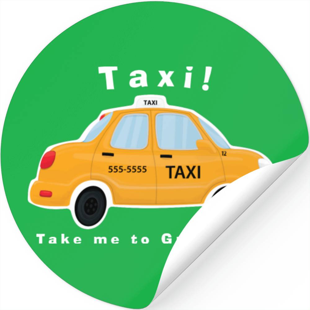Cute Taxi Cab Stickers Designed & Sold By Joey Guidone