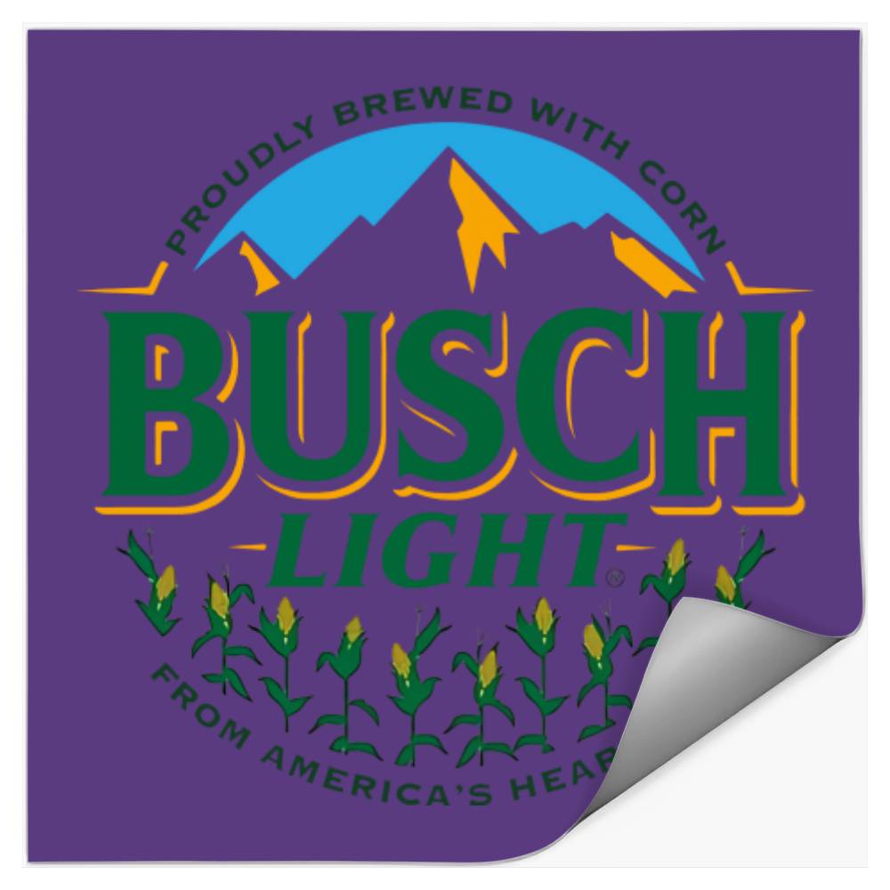 Busch Light Beer Proudly Brewed With Corn Circle Logo Sticker Designed ...