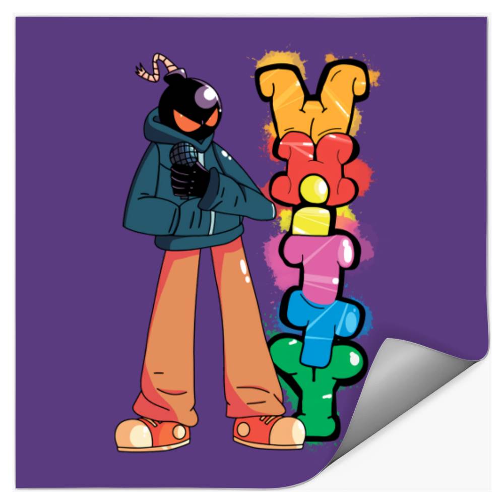 Whitty Mod Character With Graffiti Friday Night Funkin Vs Whitty Fnf Game Stickers