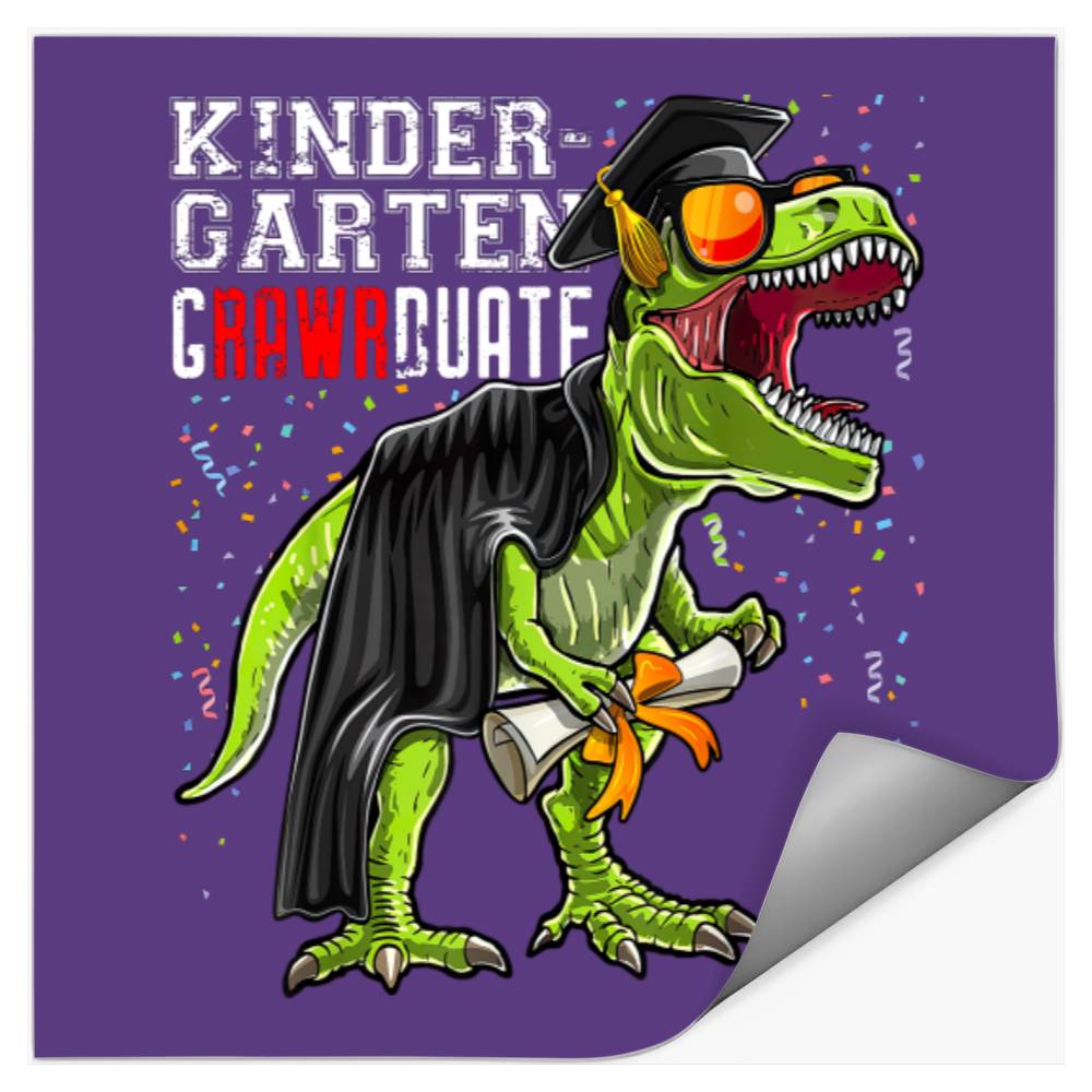 Kindergarten Graduation Stickers Dinosaur Graduation Cap Designed ...