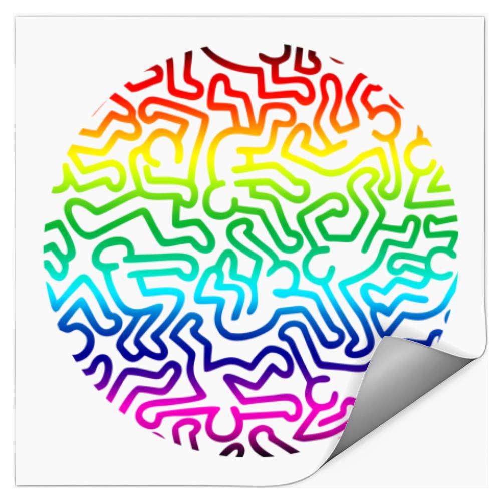 Keith Lovers Haring Outline Circle Rainbow - Keith Lovers Haring ...
