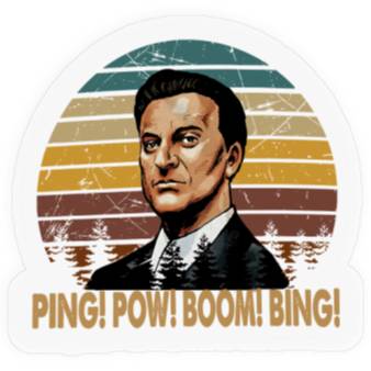 Goodfellas Joe Pesci, Ping Pow Boom Bing Vintage Stickers Designed ...