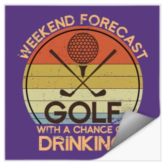 Funny Drinking Golf - Golf - Stickers Designed & Sold By BoLee