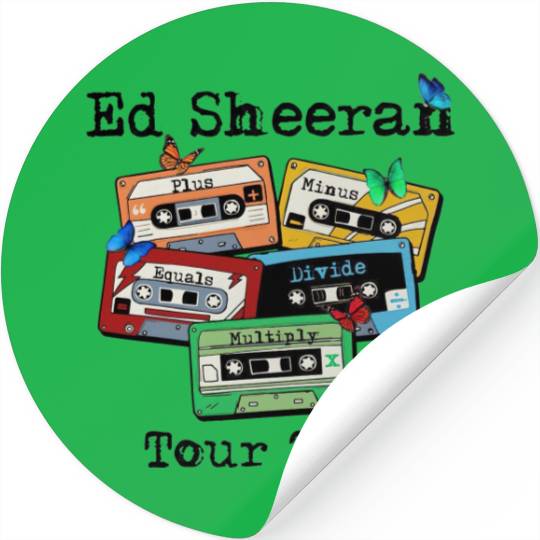 Sheeran Vintage Cassette Stickers, Ed Shee Tour Stickers, Ed Shee ...