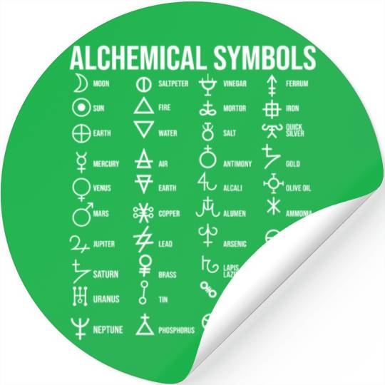 Alchemy Symbols Materia Prima Stickers Designed & Sold By Darren Hill