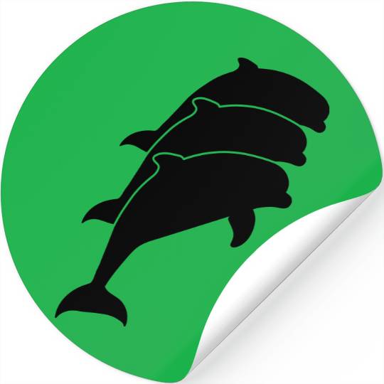 3 Delfine Friends Team Black Silhouette Outline Do Designed & Sold By ...