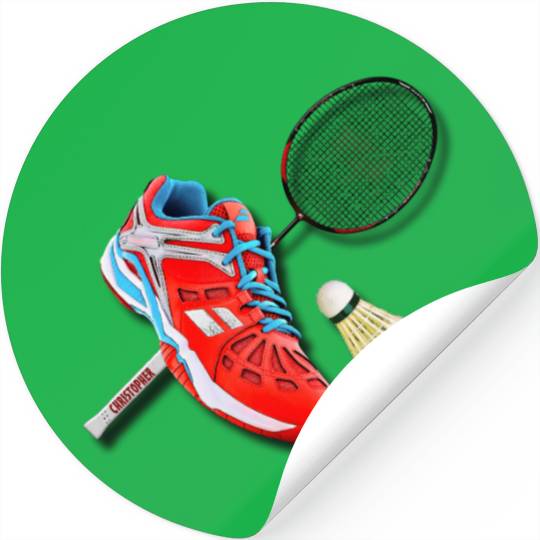 Badminton Shoe Racket Shuttlecock With Your Stickers Designed & Sold By ...