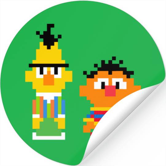 Bert And Ernie Pixel Art Stickers Designed & Sold By Enrique Sánchez