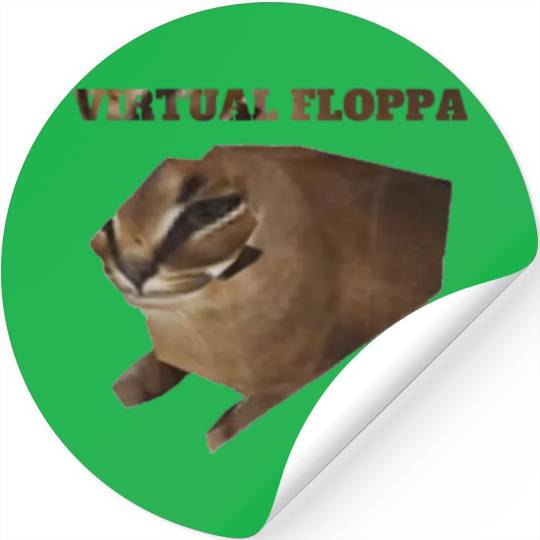 Virtual Floppa, Low Poly Big Floppa Caracal Cat Stickers Designed ...