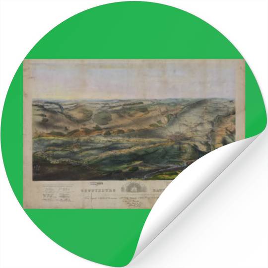 Gettysburg Battlefield By John Bachelder 1863 Stickers Designed & Sold ...