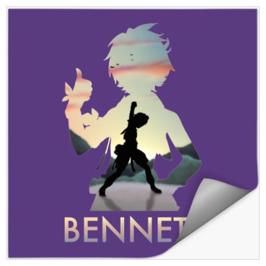 Genshin Impact Bennett Silhouette Design Stickers Designed & Sold By ...