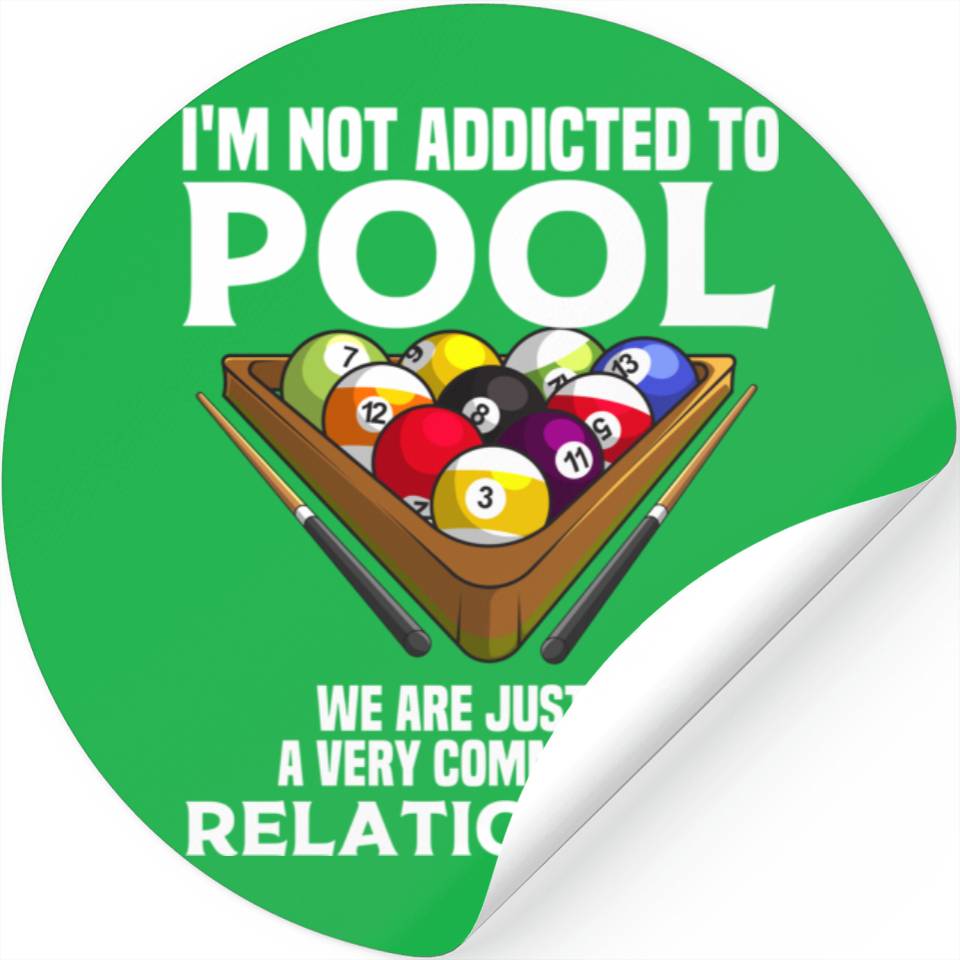 Pool Player Cool Addicted To Billiards Sticker Designed & Sold By James ...
