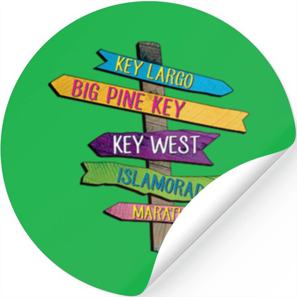Florida Keys Totem Largo Islamorada Key West Sign Post Sticker Designed ...