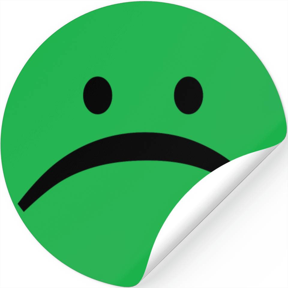 Unhappy Sad Face Smiley Emoticon Stickers Designed & Sold By Inês Simões