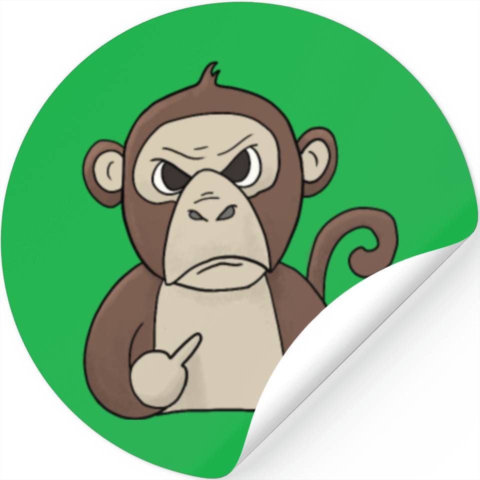 Grumpy Monkey Ape Holding Middle Finger Designed & Sold By Desak Yuli ...