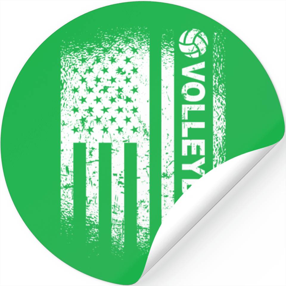 Beach Volleyball American Flag Beach Volleyballer Sticker Designed ...
