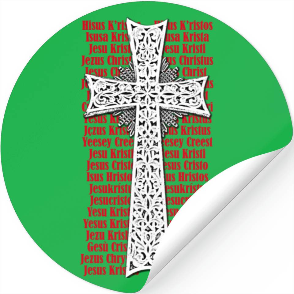 Cross Name Of Jesus Christ In Different Languages Stickers Designed ...