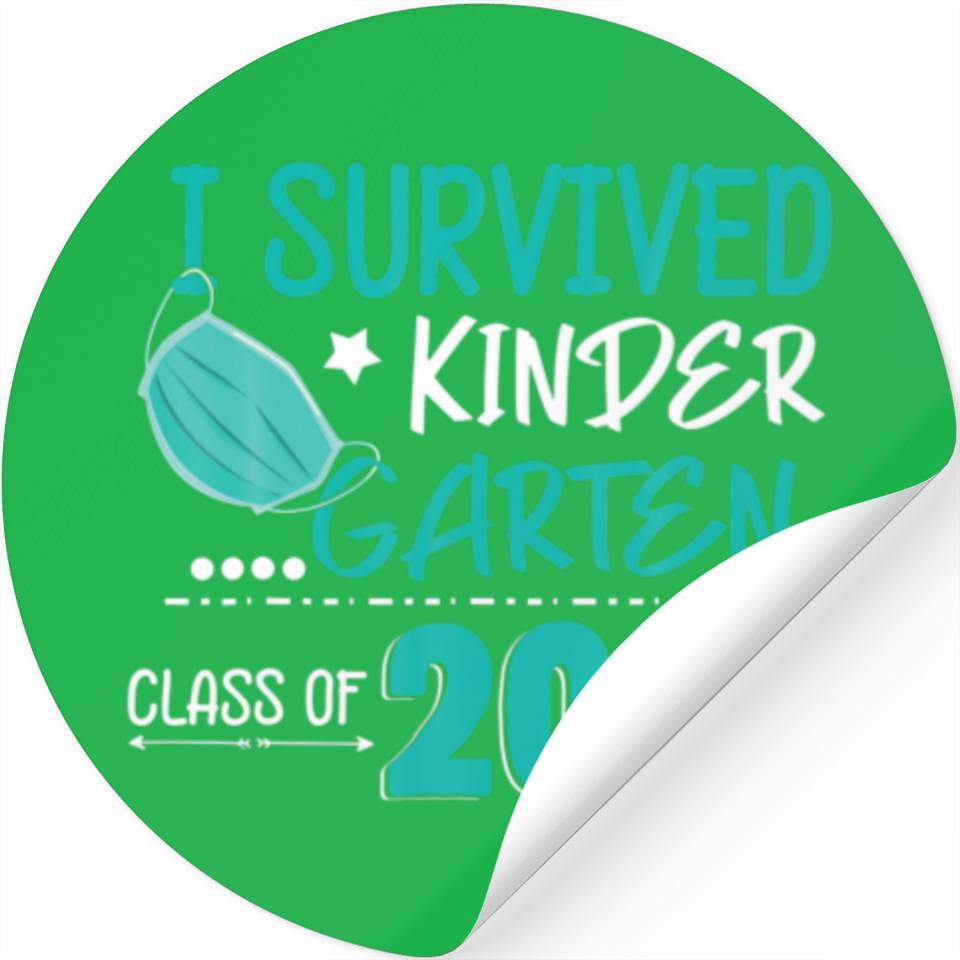I Survived Kindergarten Class Of 2021 Kindergarten Stickers Designed ...