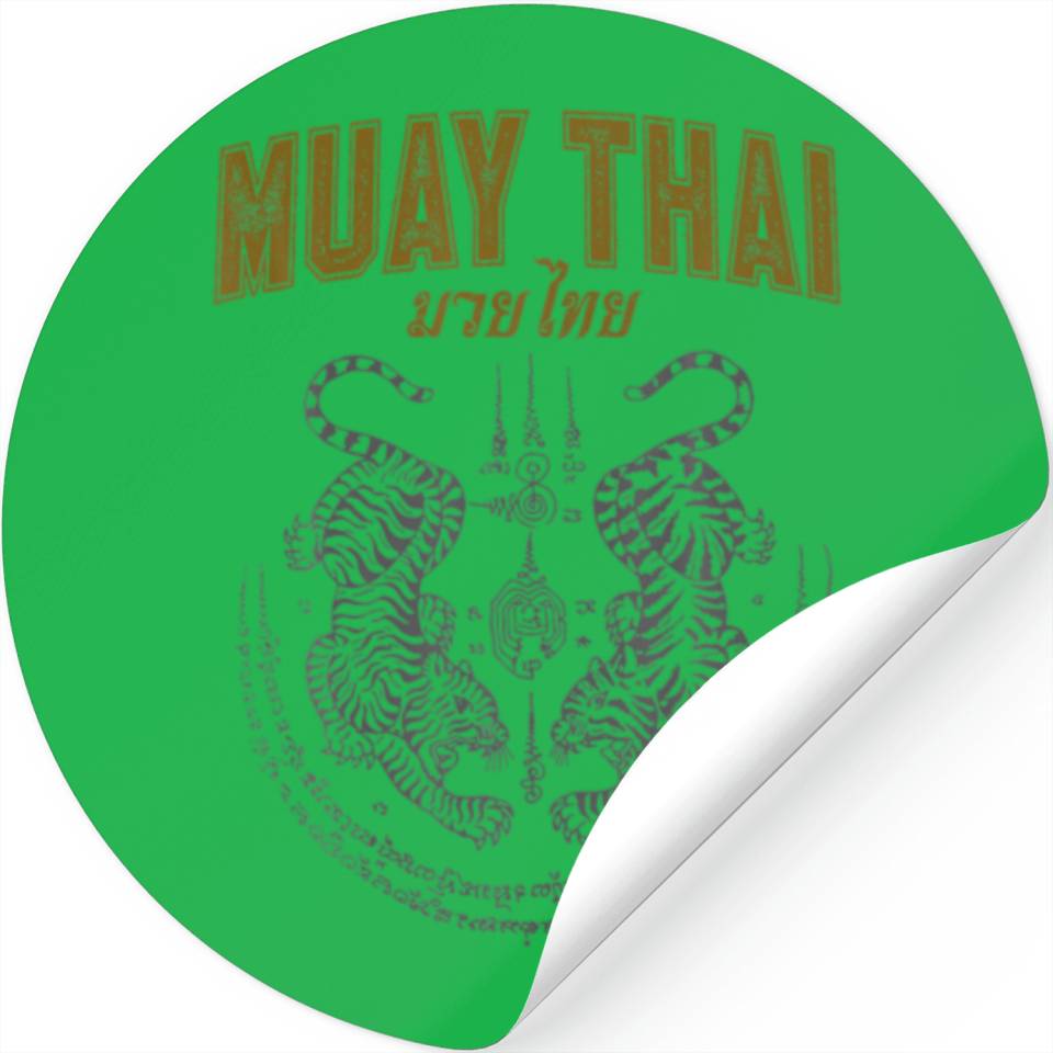 Twin Tiger Sak Yant Muay Thai Stickers Designed & Sold By Vanna Painstaking