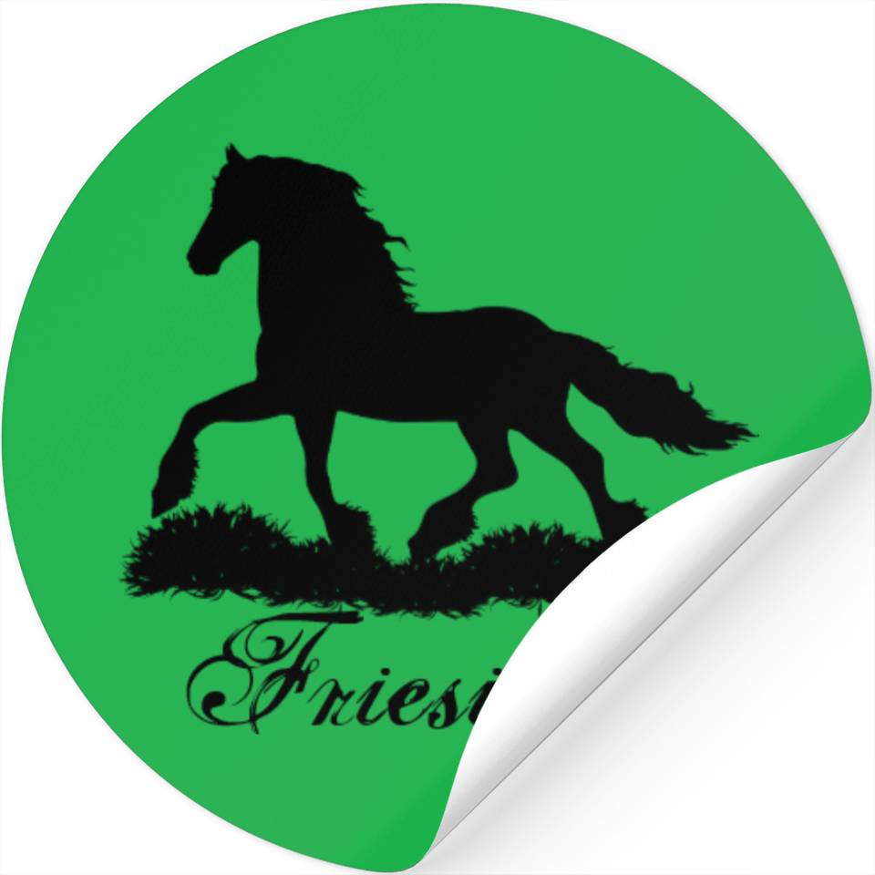 Friesian Horse Silhouette Trotting, Stallion - Png Stickers Designed ...