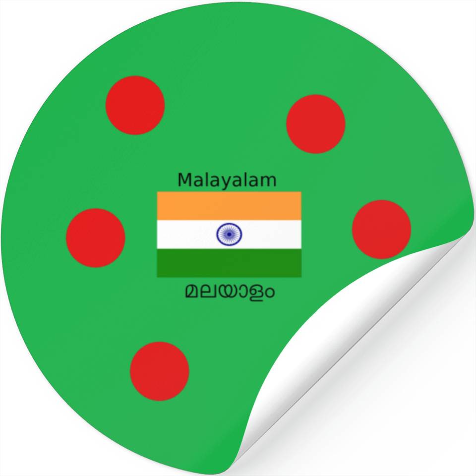 Malayalam Language And India Flag Design Stickers Designed & Sold By Lesedi