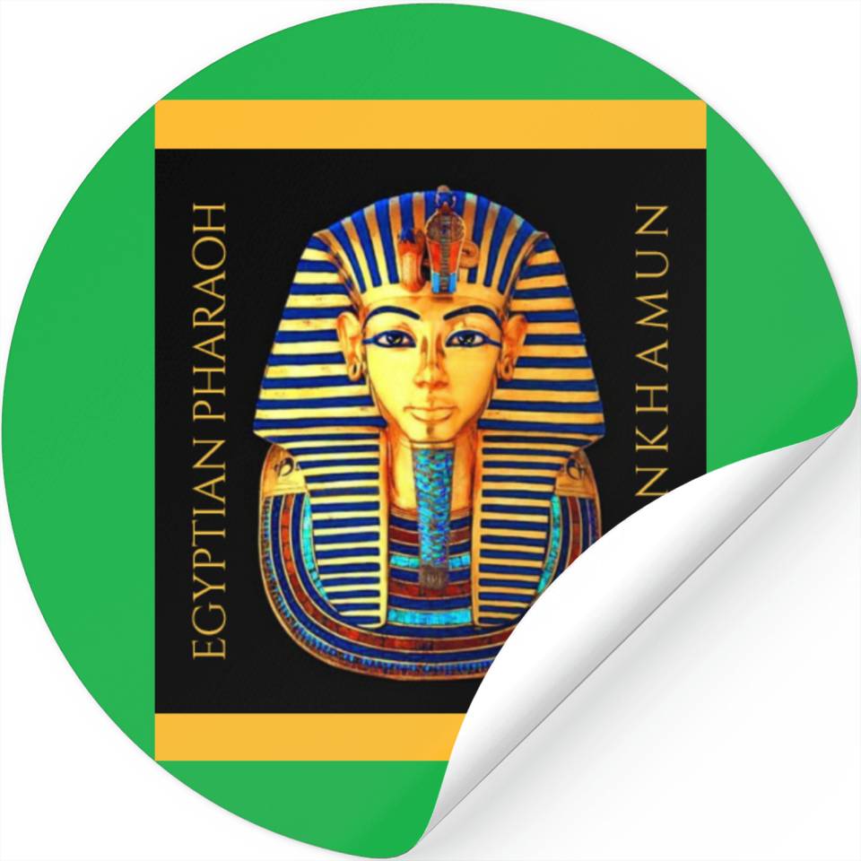 King Tutankhamun Ancient Egyptian Pharaoh Stickers Designed & Sold By ...