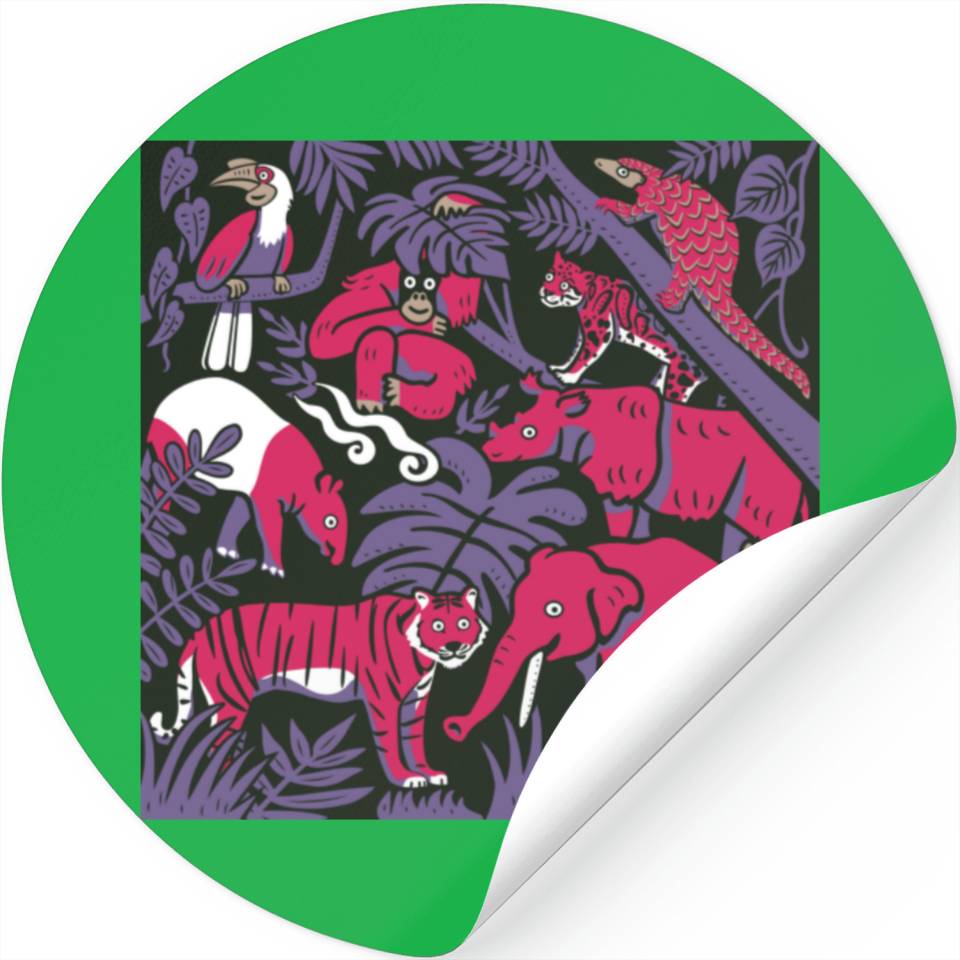Wild Animals In The Forests Of Sumatra And Borneo Stickers Designed ...
