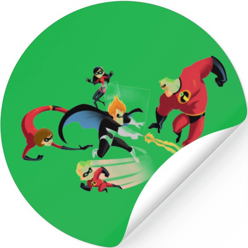 The Incredibles' Fighting Against Syndrome Disney Stickers Designed ...