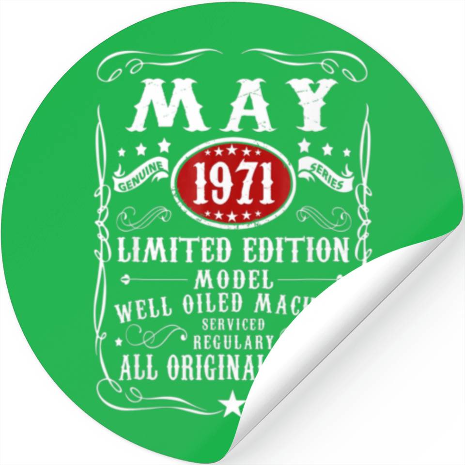 50 Years Old 50Th Birthday Decoration May 1971 Stickers Designed & Sold ...