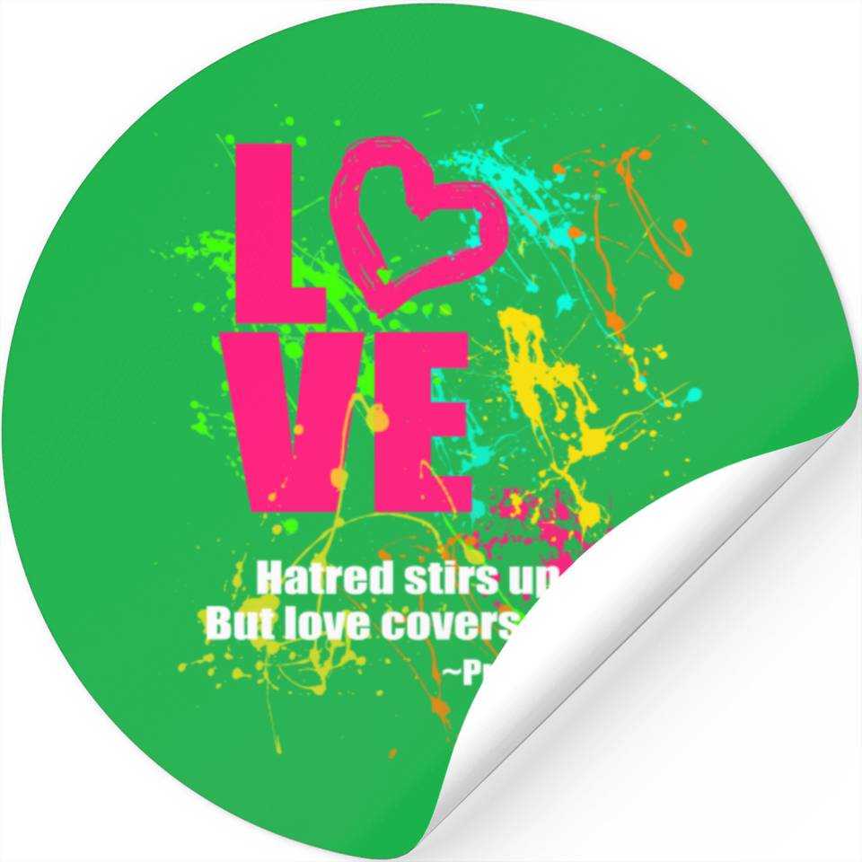 Love Proverbs Bible Verse Neon Paint Splatter Stickers Designed & Sold ...
