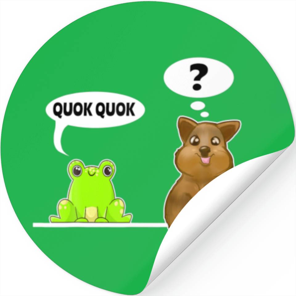 Quokka Frog Saying Leaf Frog Sweet Quokkas Stickers Designed & Sold By ...