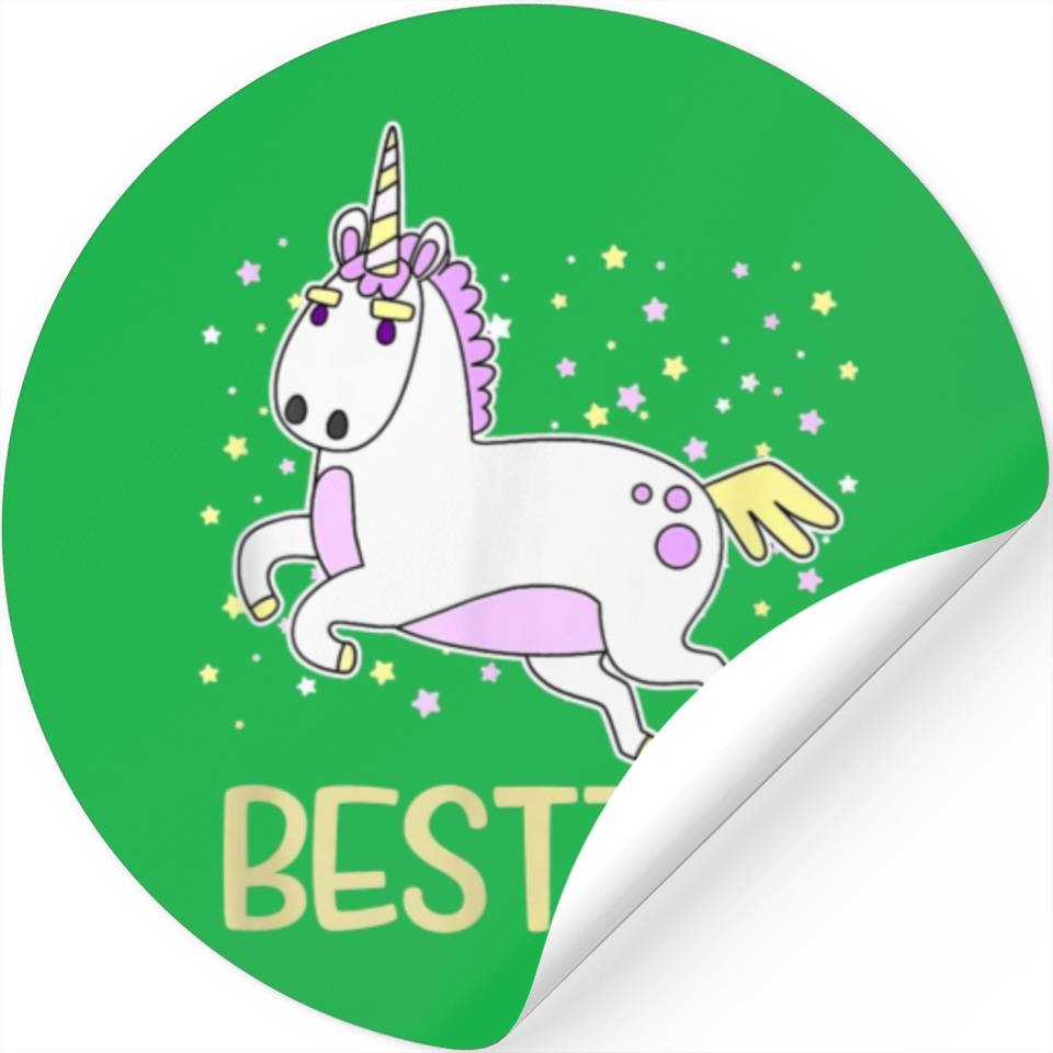 Cute Unicorn Besties Design BFF Unicorn Costume Stickers Designed ...