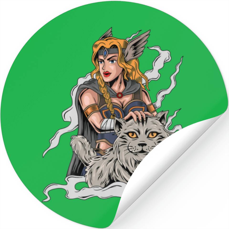 Freyja Norse Goddess Viking Cat Freya Stickers Designed & Sold By ...