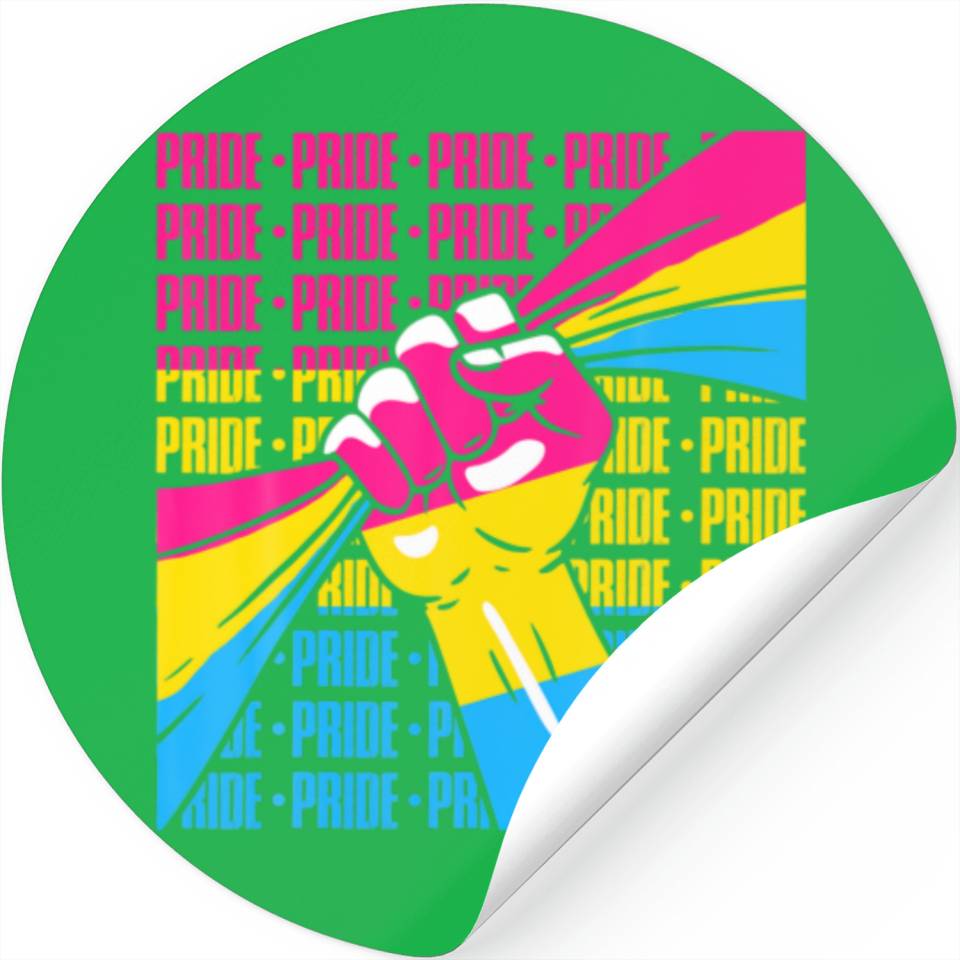 LGBTQ Queer Pansexual Pride Fist Pansexuality Flag Stickers Designed ...