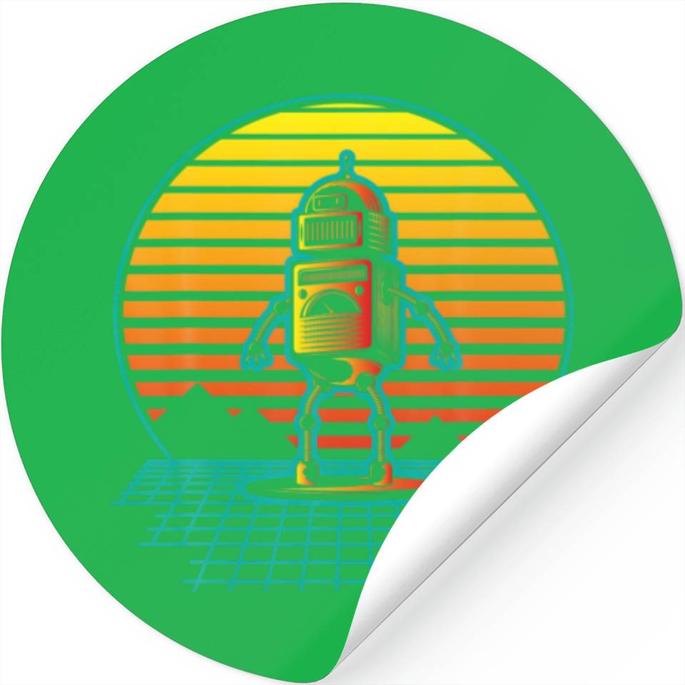 Retro Vintage Robot - Robots Robotics Engineer Eng Stickers Designed ...