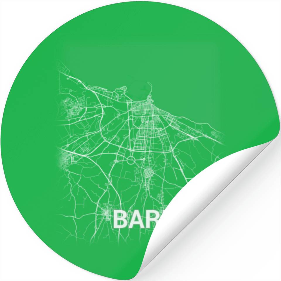 Bari City Map (LARGE PRINT) Stickers Designed & Sold By Bates Lyons