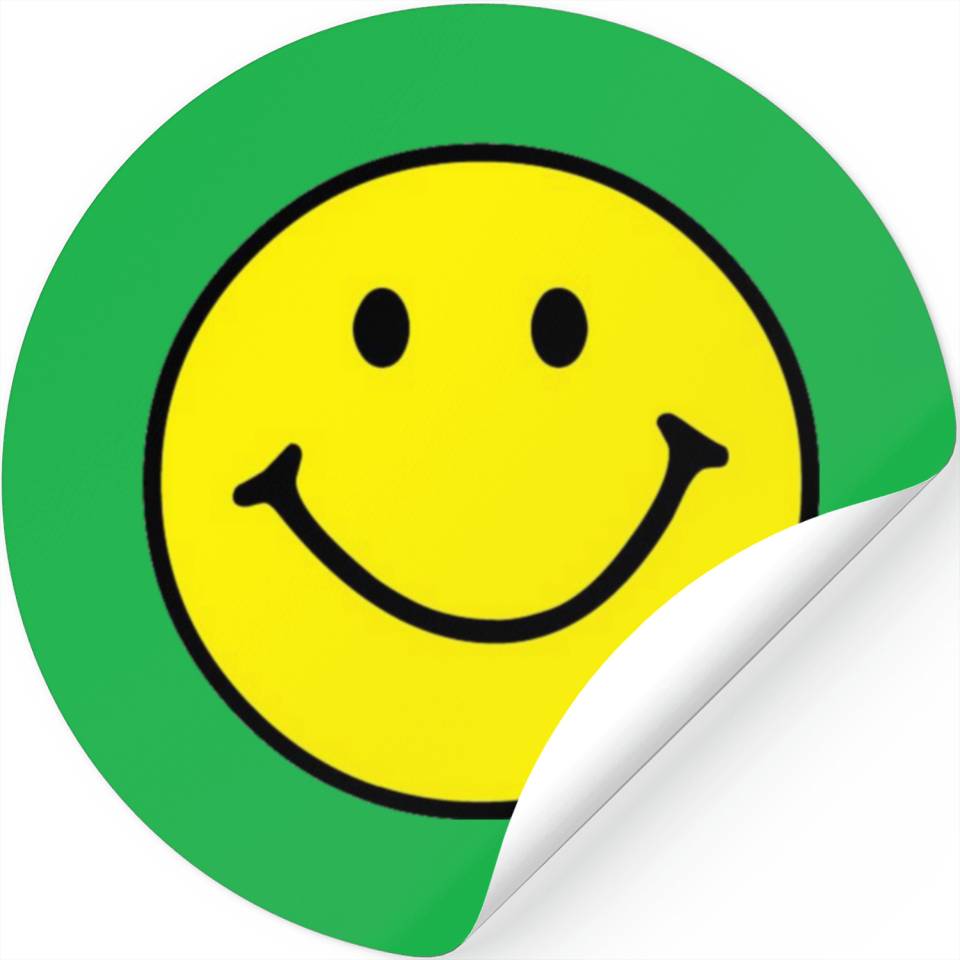 Original Yellow Smile Face Basic Stickers Designed & Sold By Drain Man ...
