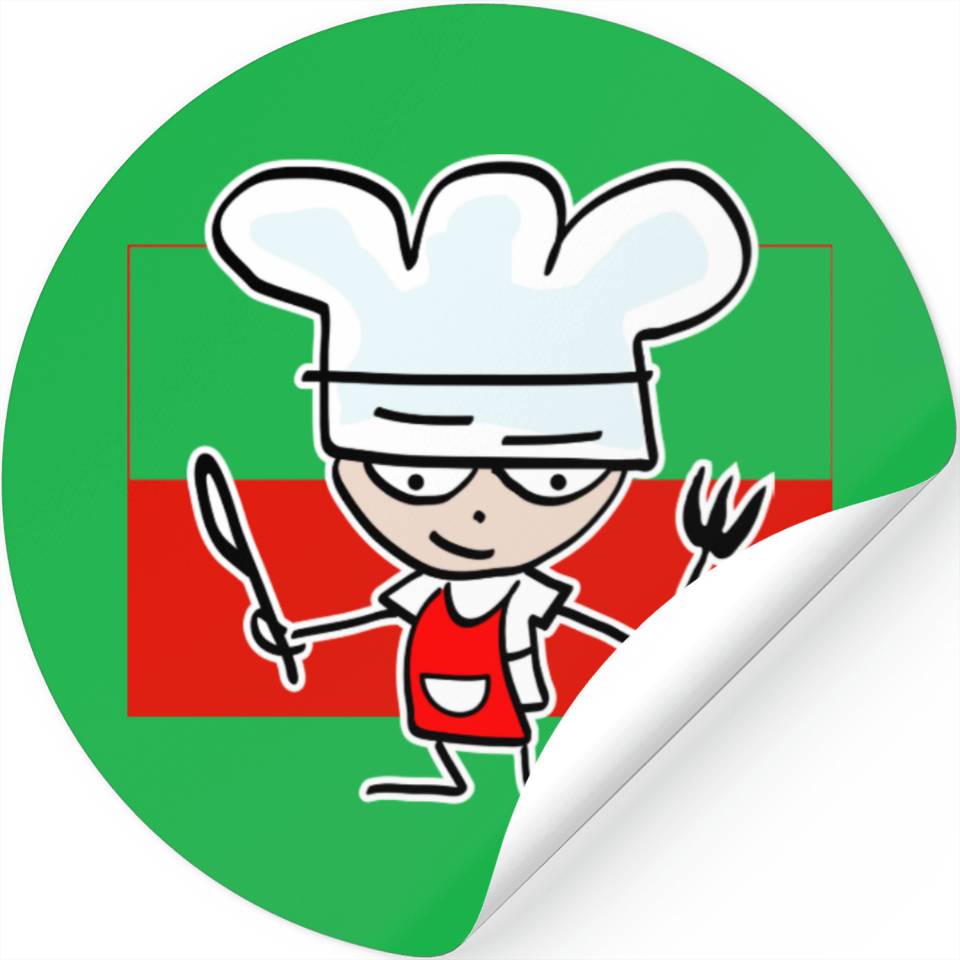 Polish Chef Cook T With Cartoon And Flag Stickers Designed & Sold By ...