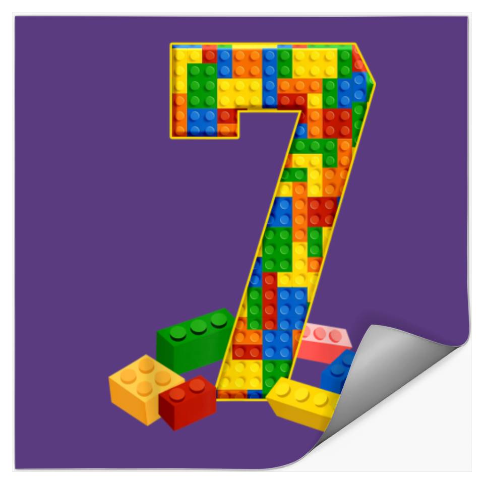 Legoland Birthday Sticker Kids Block Building 7th Birthday Builder 7 ...