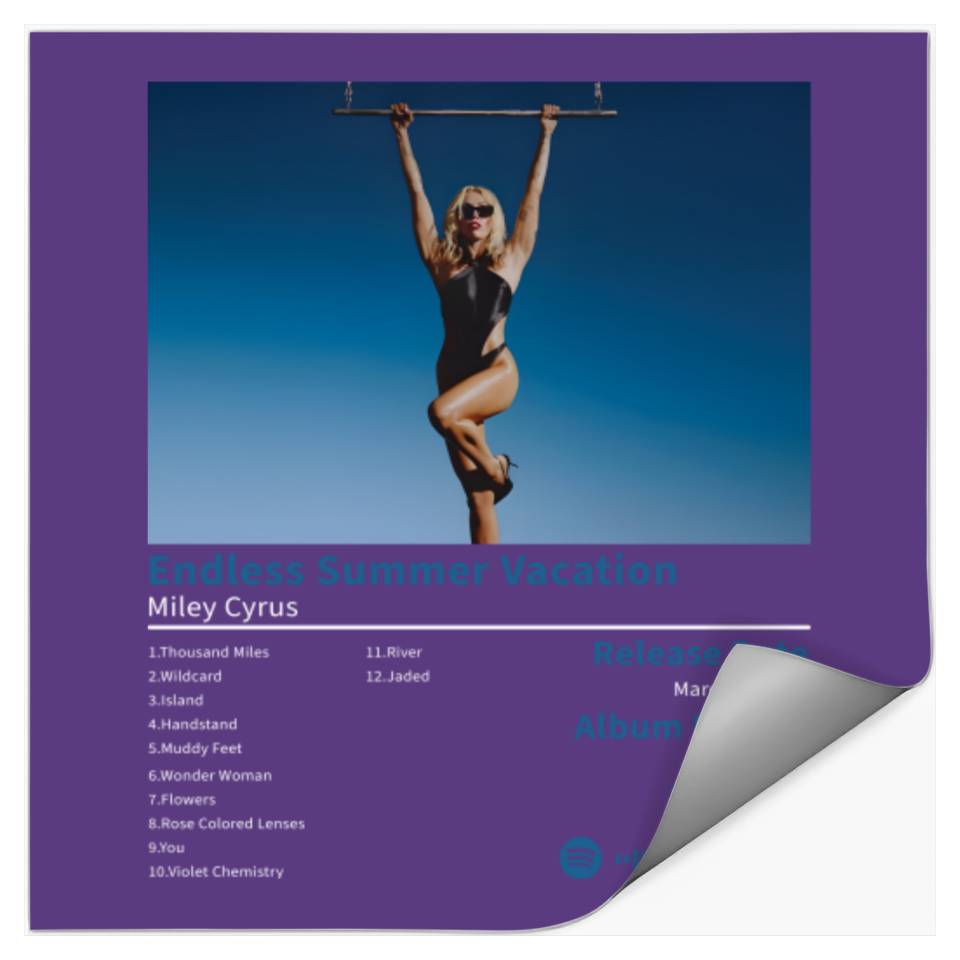Miley Cyrus Endless Summer Vacation Album Stickers, Album Music 2023 ...