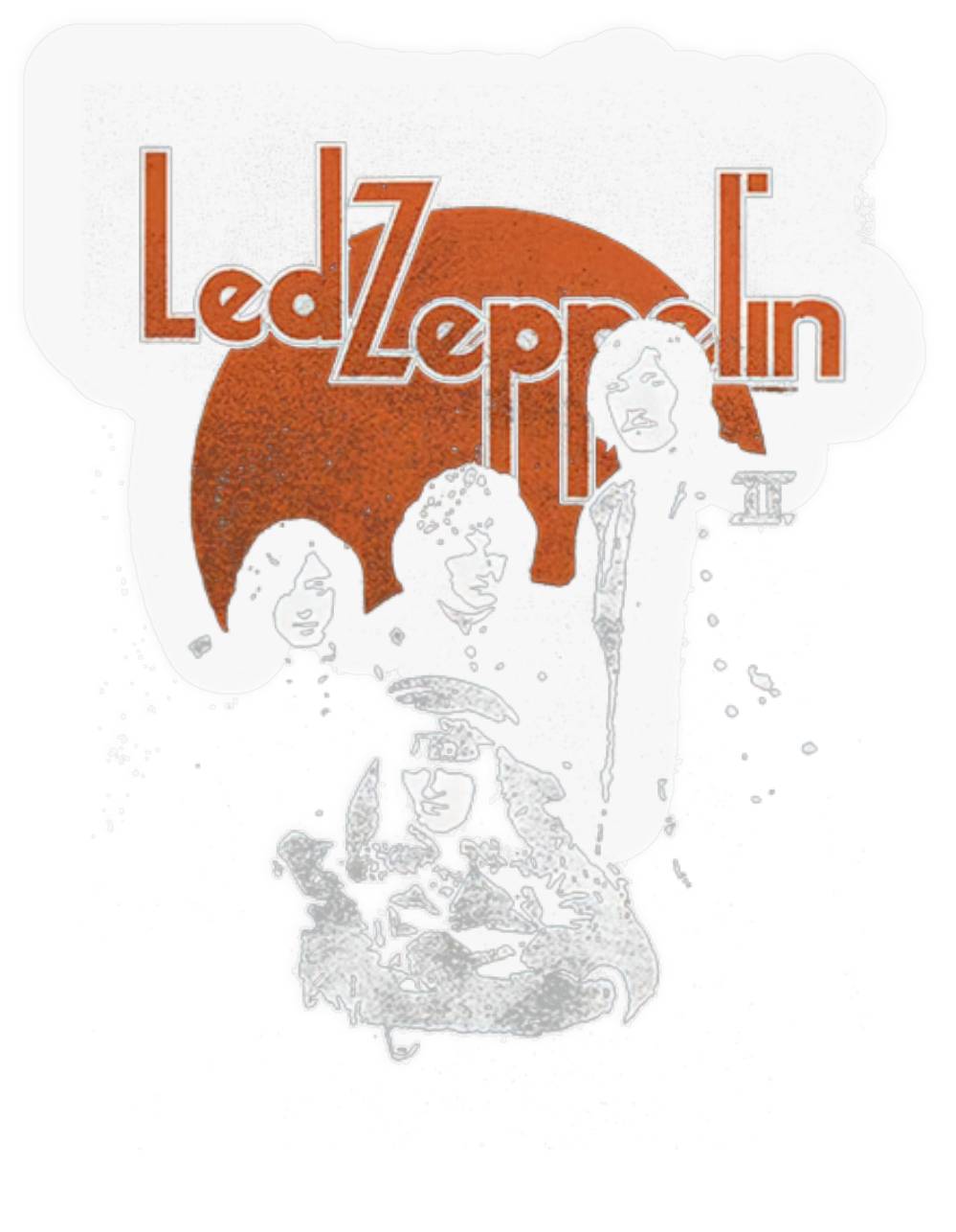 Led Zeppelin Stickers Orange Circle Band Logo