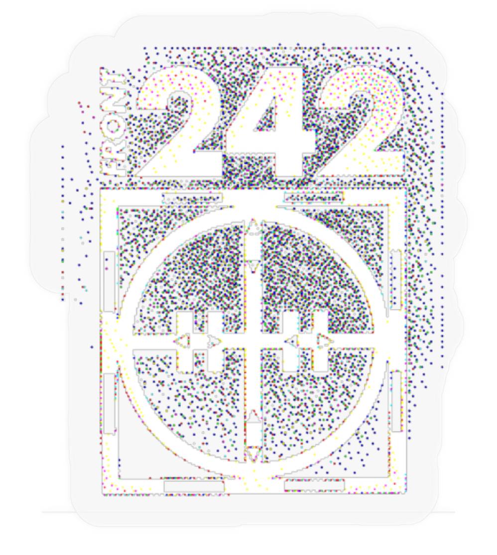 Front 242 †† Glitch 3D Logo Fanart Design - Front 242 - Stickers