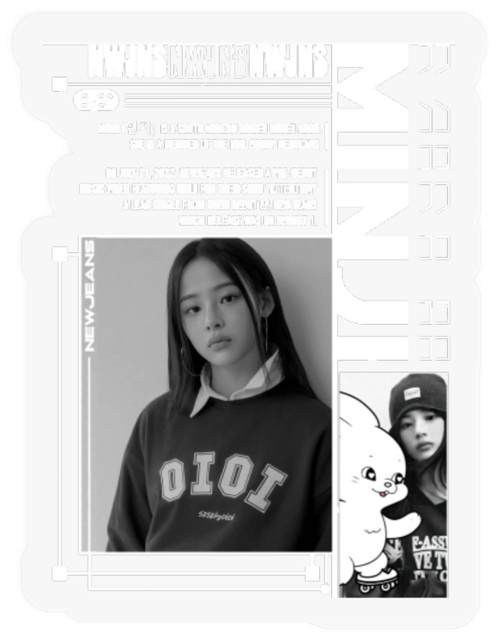 NewJeans Minji Stickers, NewJeans Bunny Stickers