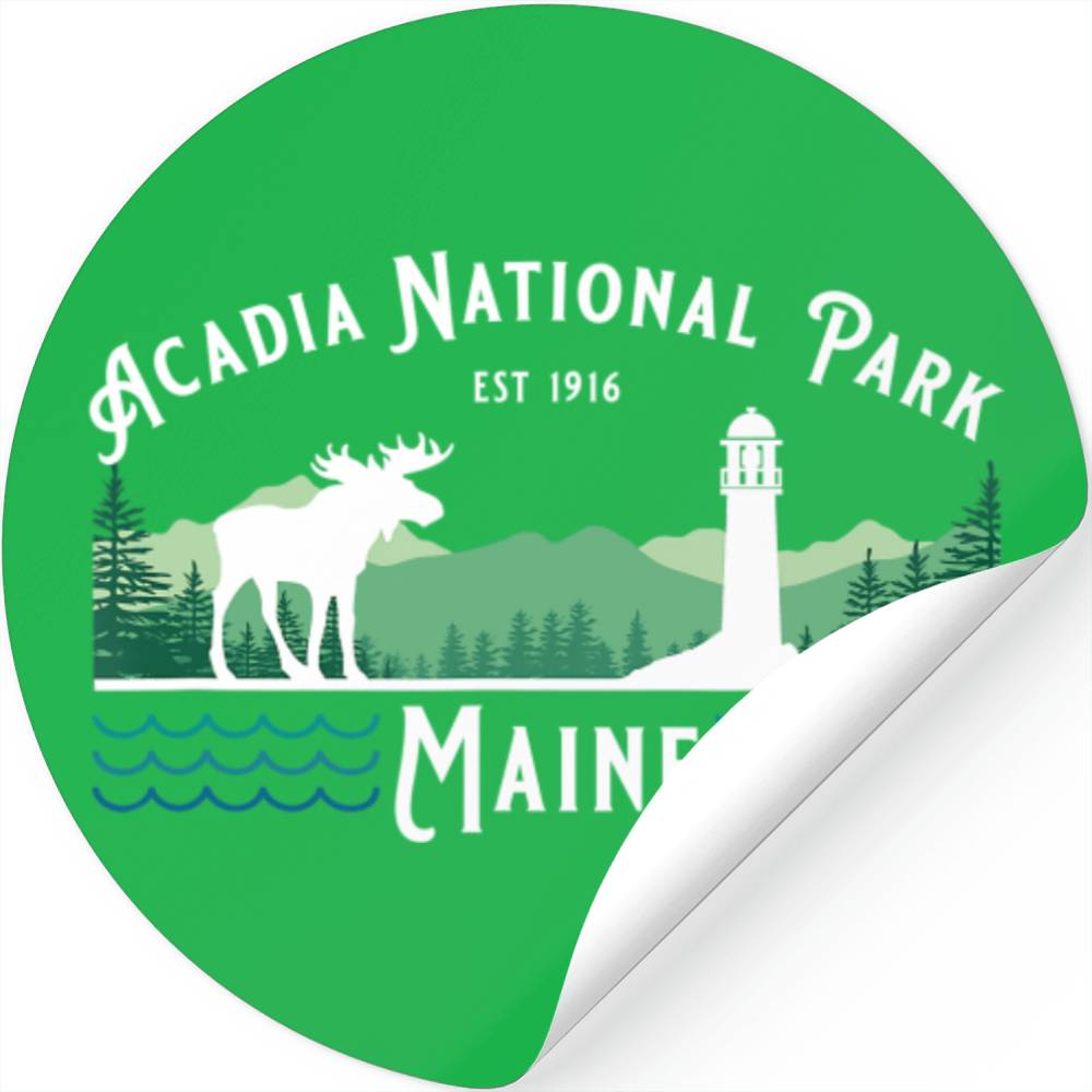 Acadia National Park Maine Hiking Camping Moose Souvenir Sticker