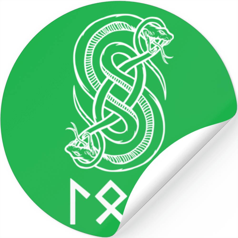 Loki Name In Norse Runes & Snake Symbol Sticker