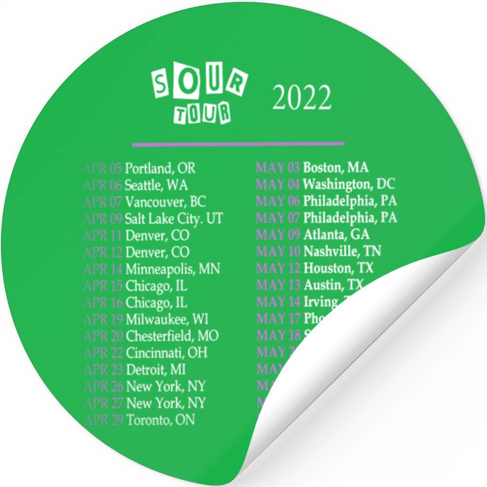 Olivia Rodrigo The Sour Tour 2022 Stickers , Olivia Rodrigo Stickers ...